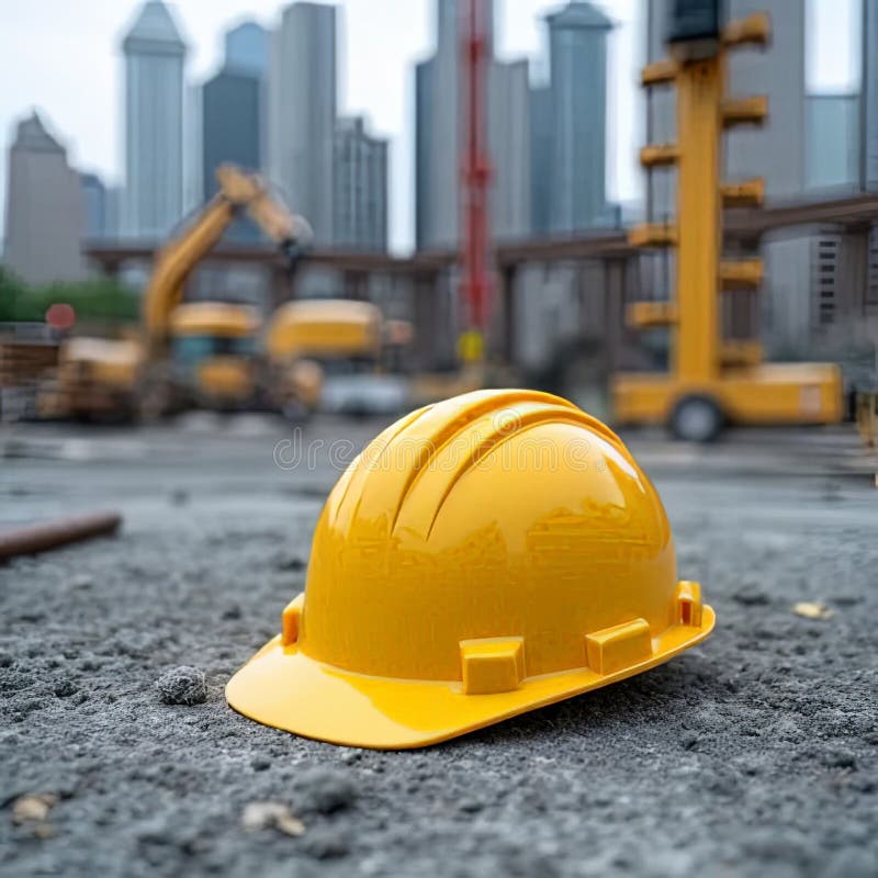 The Foreman S Helmet is Lying on the Ground at the Construction Site ...