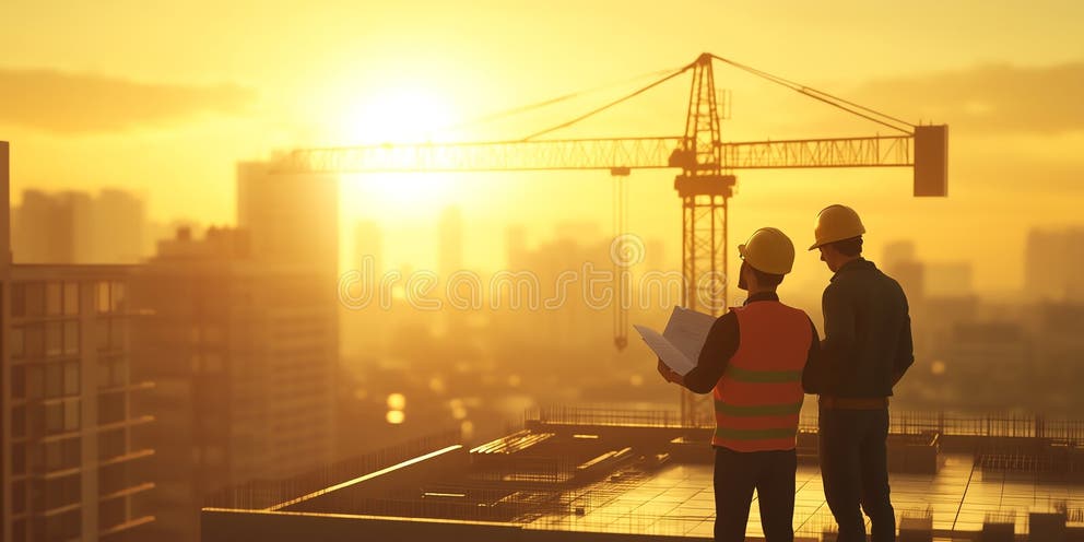 Foreman and Site Worker Planning the Next Phase of Construction ...