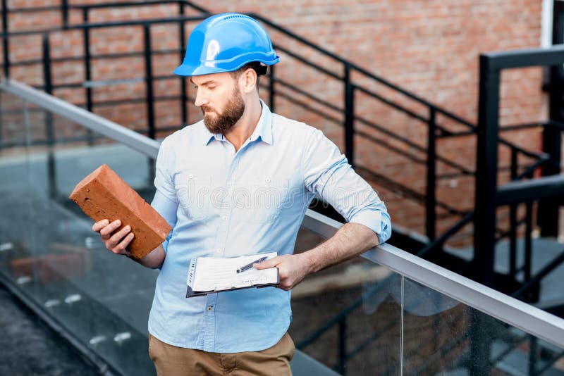 Foreman on the structure stock image. Image of development - 92057405