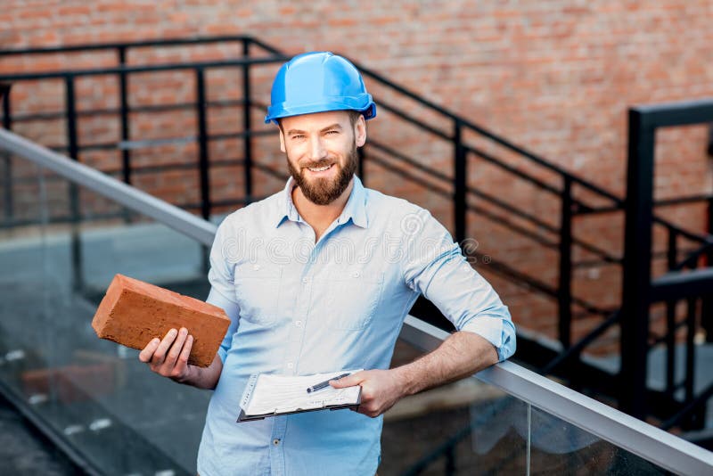 Foreman on the structure stock image. Image of stairs - 92057495