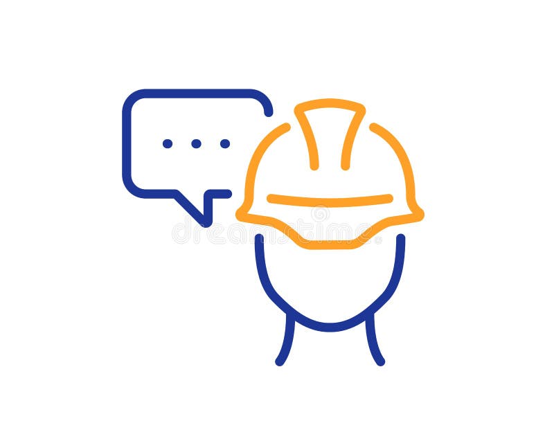 Foreman Talk Line Icon. Engineer or Architect Sign. Vector Stock Vector ...
