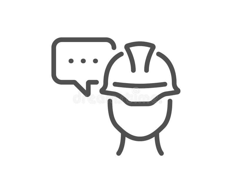 Foreman Talk Line Icon. Engineer or Architect Sign. Vector Stock Vector ...
