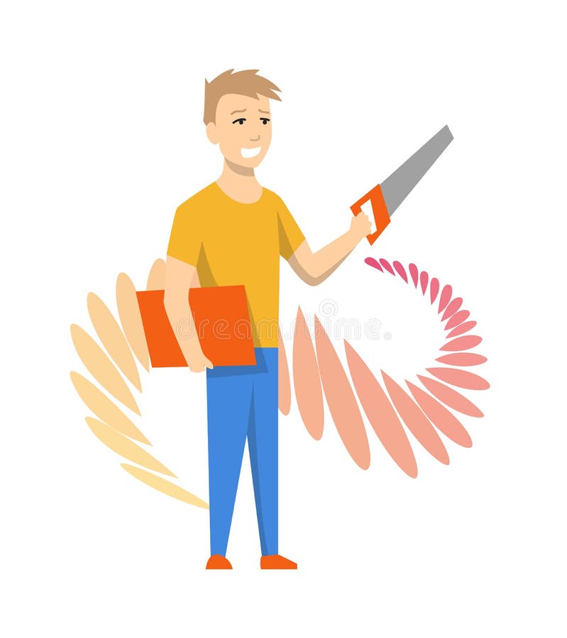 Foreman or Worker for Building Construction. Vector Isolated Character ...