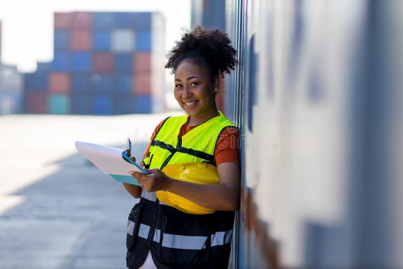 Foreman or Worker Holding a Fire Extinguisher and Ready Stop Fire in ...
