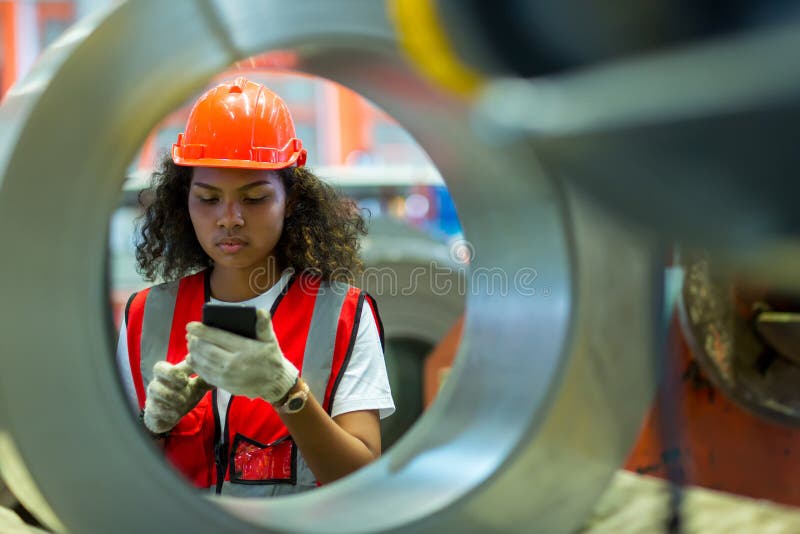 Foreman or Worker Work at Factory Site Check Up Machine or Products in ...