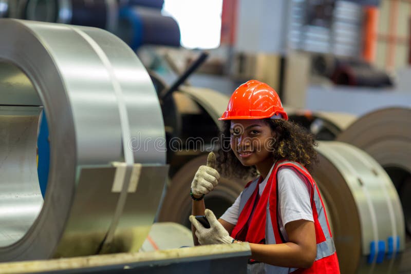 Foreman or Worker Work at Factory Site Check Up Machine or Products in ...