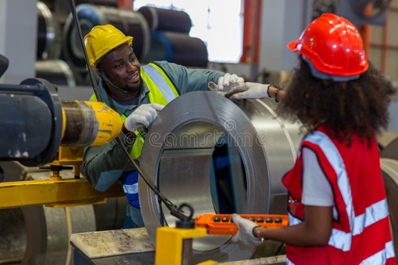 Foreman or Worker Work at Factory Site Check Up Machine or Products in ...