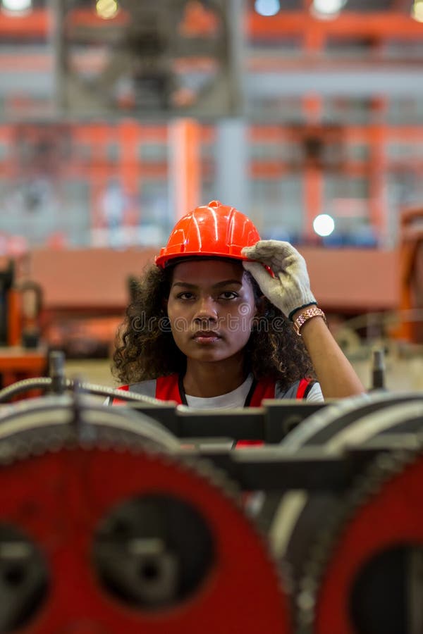 Foreman or Worker Work at Factory Site Check Up Machine or Products in ...