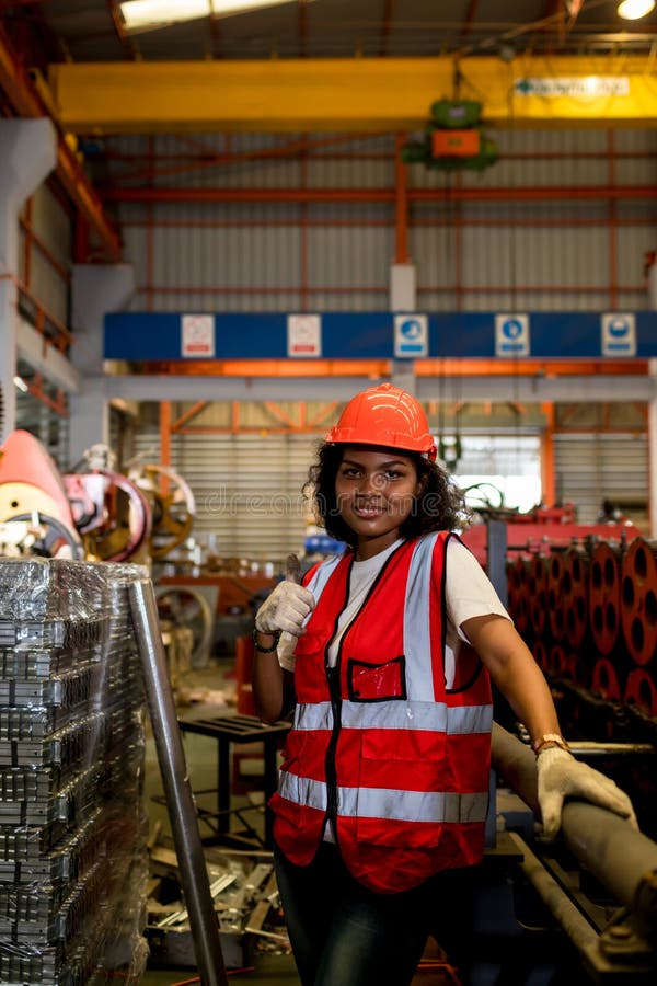 Foreman or Worker Work at Factory Site Check Up Machine or Products in ...