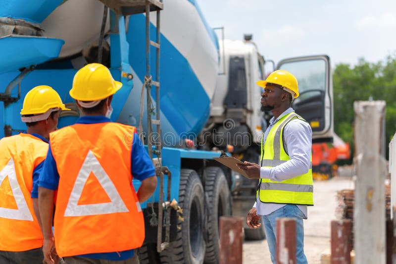 Foreman and Workers Team Meeting for Planning Project at Construction ...