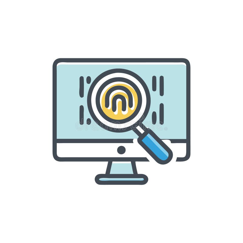 Forensic Computer Analysis Icon Stock Illustration - Illustration of ...