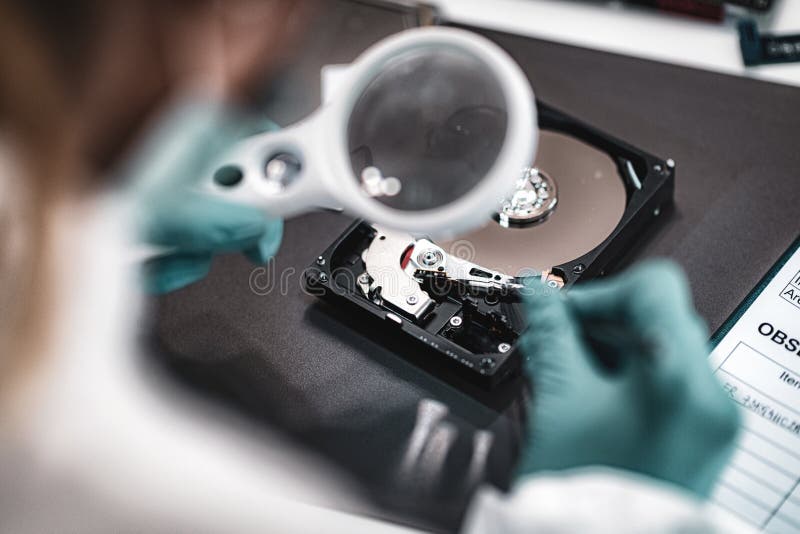 Forensic Data Laboratory Analysis Stock Photo - Image of microscope ...