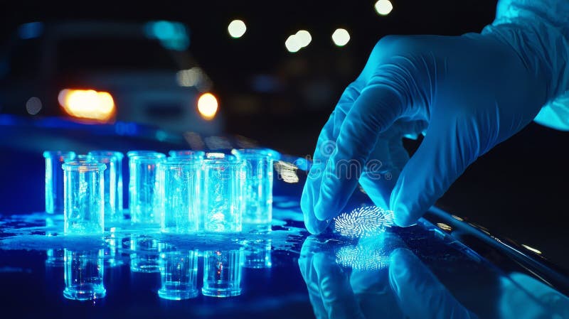 A Forensic Expert Examining Fingerprints in a Forensic Laboratory ...