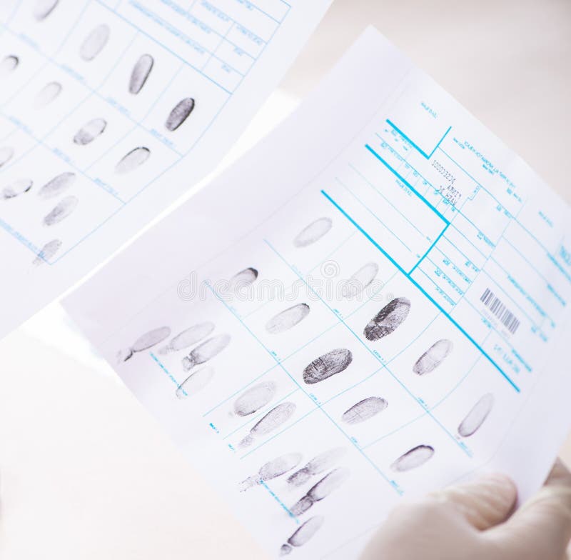 Forensic Expert Studying Fingerprints in the Lab Stock Image - Image of ...