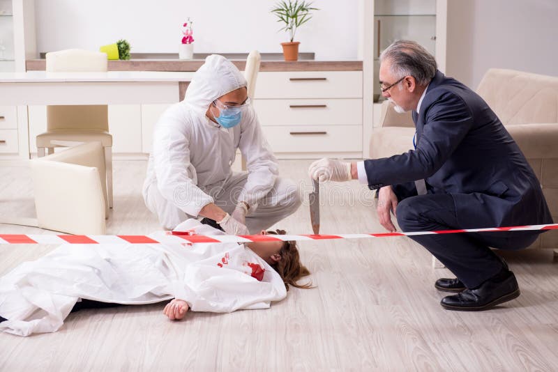 Forensic Experts at the Crime Scene Stock Image - Image of killed ...