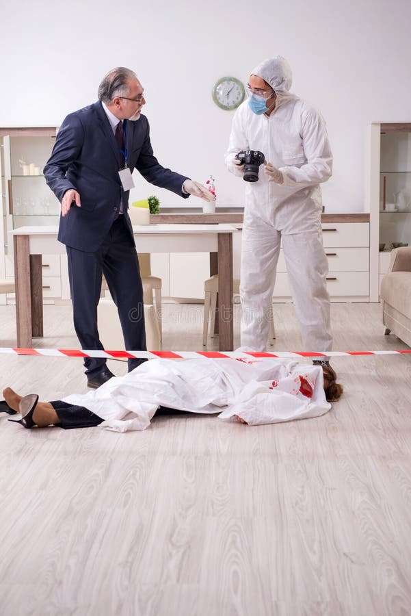 Forensic Experts at the Crime Scene Stock Photo - Image of ...