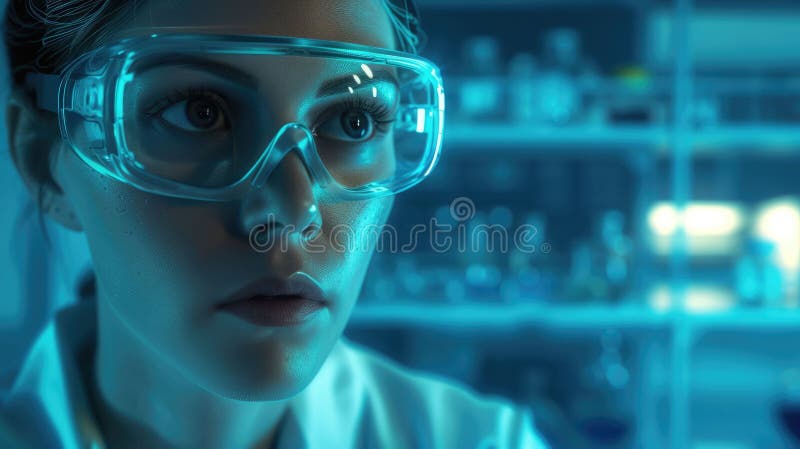 The Forensic or Genetic Scientist Working Inside a Lab Analyze Evidence ...