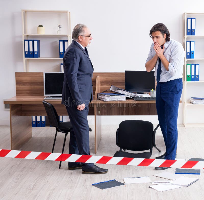 Forensic Investigator Investigating Theft in the Office Stock Photo ...