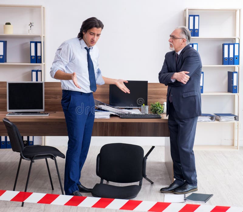 Forensic Investigator Investigating Theft in the Office Stock Image ...