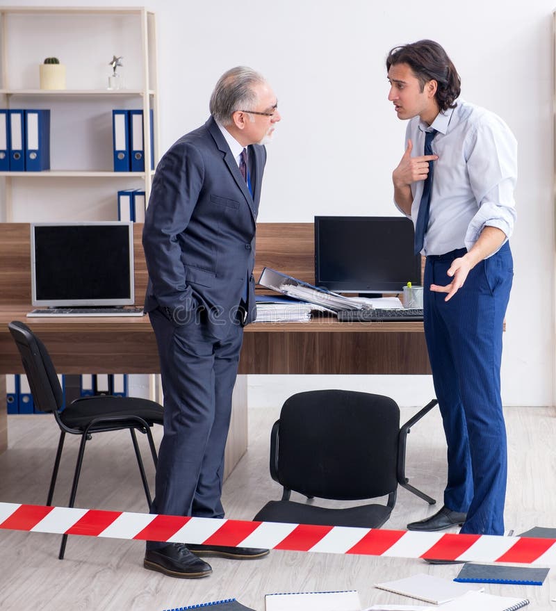 Forensic Investigator Investigating Theft in the Office Stock Image ...