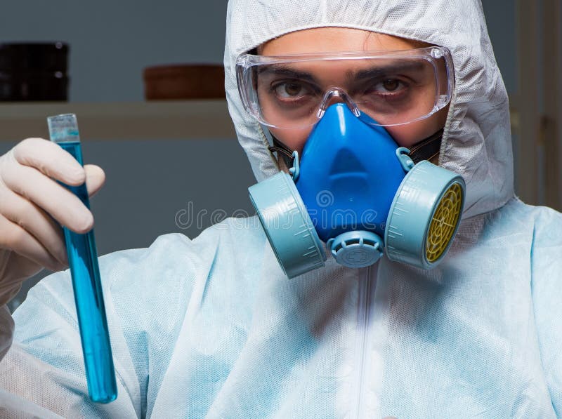 Forensic Investigator Working in Lab Looking for Evidence Stock Image ...