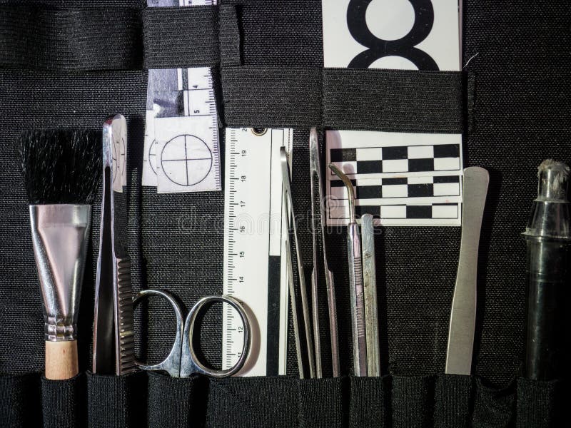 Forensic Kit in the Suitcase Stock Photo - Image of serious, analysis ...