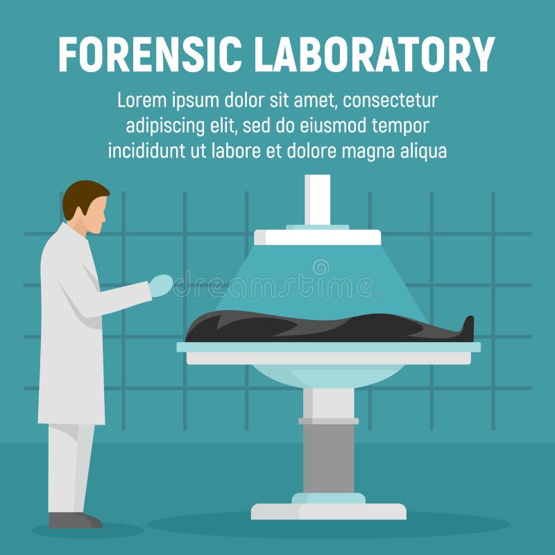 Forensic Laboratory Concept Background, Flat Style Stock Vector ...