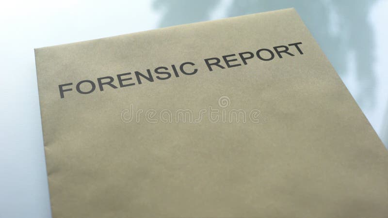 Forensic Report, Folder with Important Documents Lying on Table ...