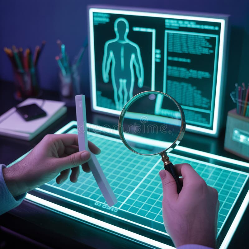 Forensic Science Lab Analyzing Bone Fragment Evidence Stock Illustration - Illustration of xray ...