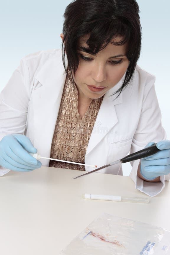 Forensic Scientist Obtaining Sample Stock Photo - Image of genetic ...