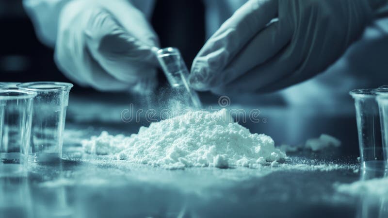 Forensic Testing of Stimulant Powder in Laboratory Environment Stock ...