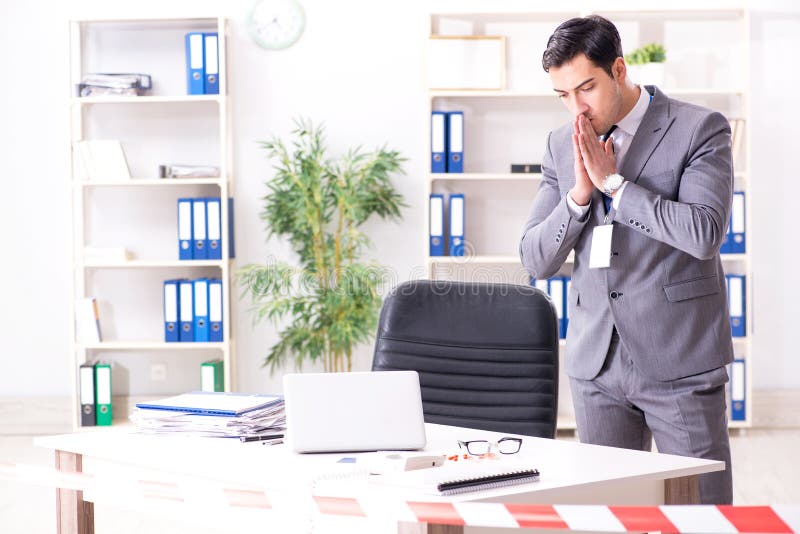 The Forensics Investigator at the Scene of Office Crime Stock Photo ...