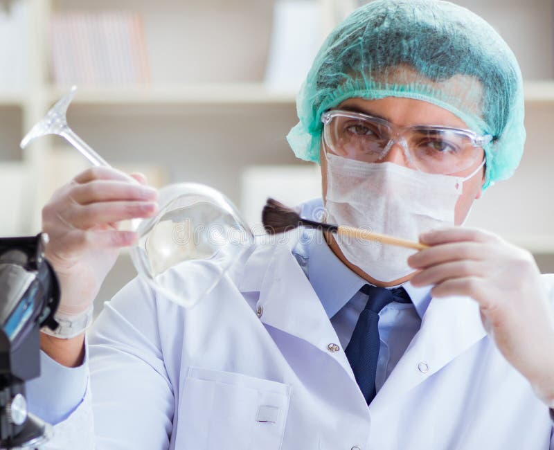 Forensics Investigator Working in Lab on Crime Evidence Stock Image ...