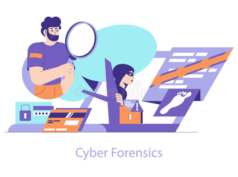 Forensics Technologys. Flat Vector Illustration Stock Vector ...