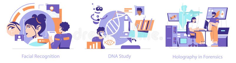 Forensics Technologys. Flat Vector Illustration Stock Vector ...