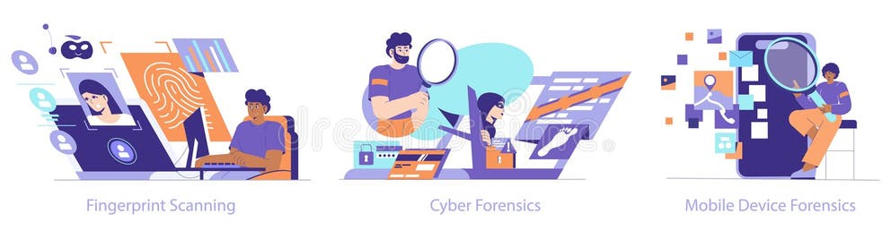 Forensics Technologys. Flat Vector Illustration Stock Vector ...