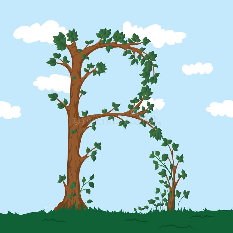 Forest Alphabet. Illustration the Letter B from a Tree Stock ...