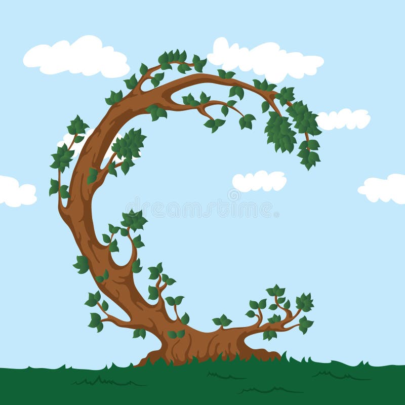 Forest Alphabet. Illustration the Letter C from a Tree Stock ...