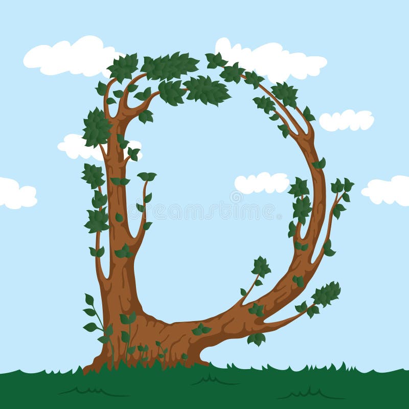 Forest Alphabet. Illustration the Letter D from a Tree Stock ...