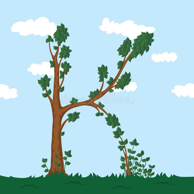 Forest Alphabet. Illustration the Letter T from a Tree Stock ...