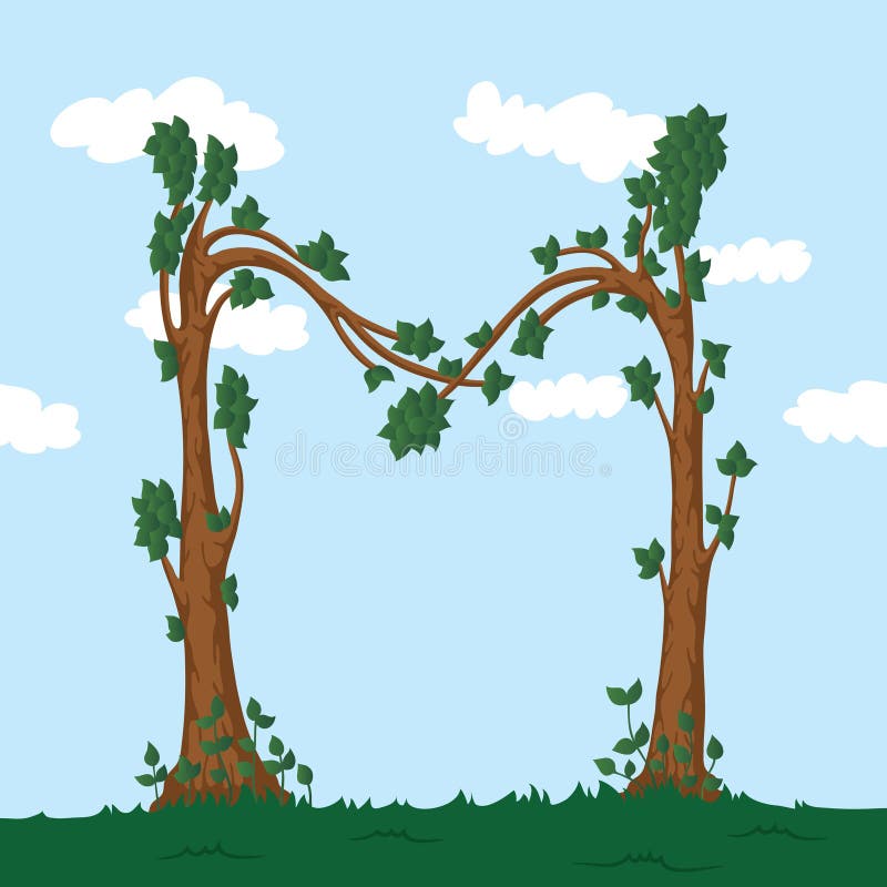 Forest Alphabet. Illustration the Letter T from a Tree Stock ...