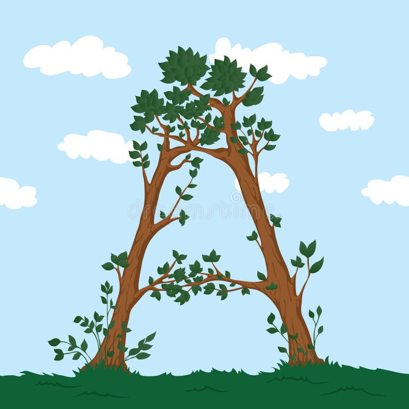 Letter Form Tree Branch Stock Illustrations – 122 Letter Form Tree ...