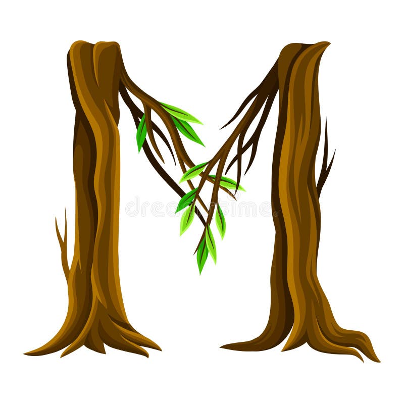 Capital Letter R As Forest Alphabet Symbol Arranged from Tree Trunk and ...