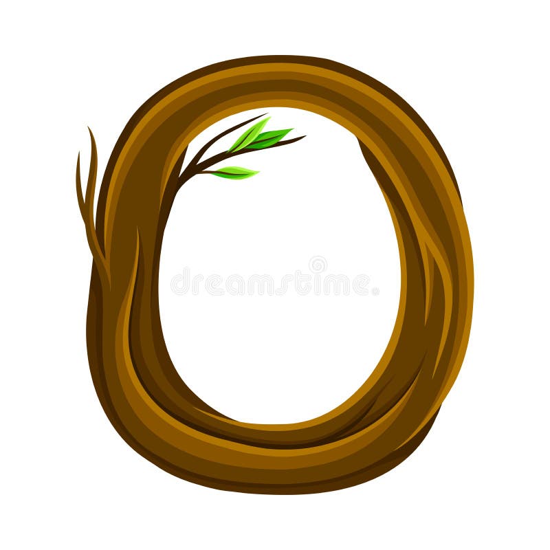Forest Alphabet Letter Arranged from Tree Trunk and Branches Vector ...
