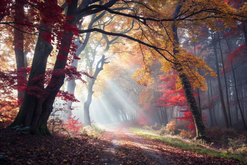 Magic Forest stock illustration. Illustration of light - 367539208