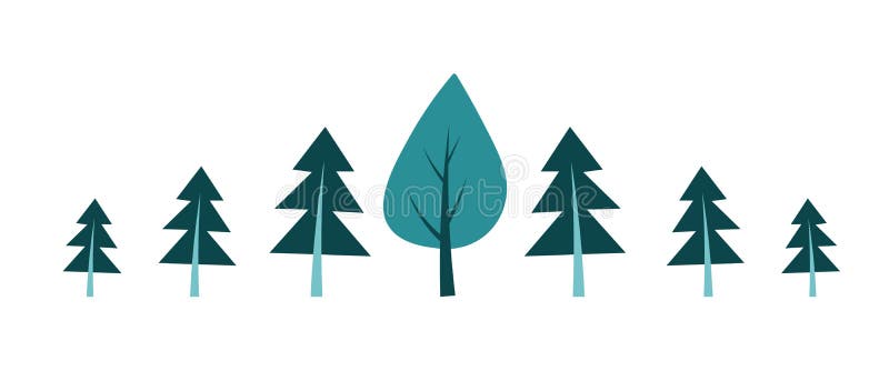 Forest banner with trees stock vector. Illustration of flat - 187859506