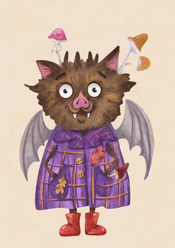 Forest Bat stock illustration. Illustration of design - 293025310