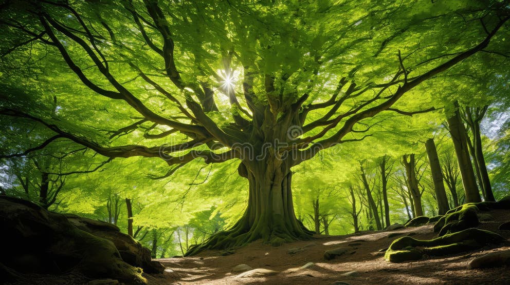 Forest beech tree stock image. Image of woodland, tree - 373932063