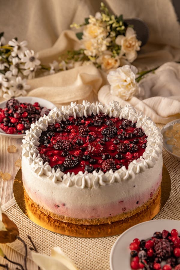 Forest berry mousse cake stock image. Image of jelly - 215514799