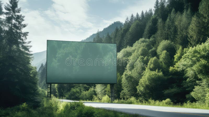 Forest Billboard with Trees Stock Photo - Image of lush, design: 339966800